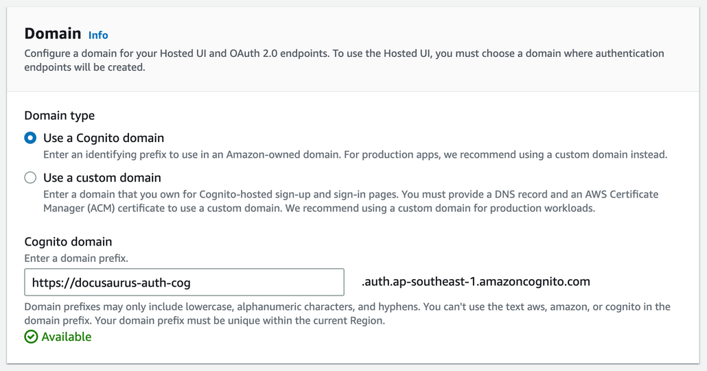Docusaurus Authentication using AWS Cognito