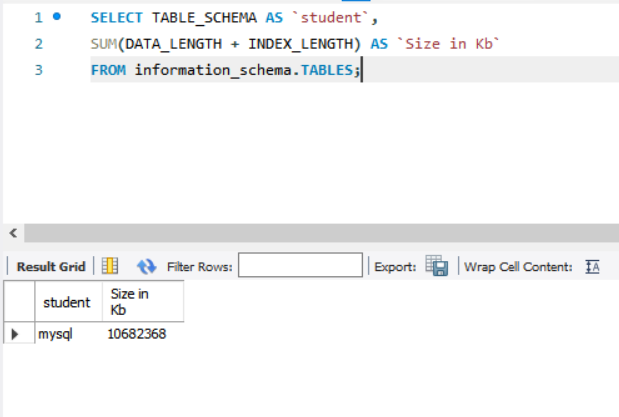 Get the Size of MySQL Database | Delft Stack