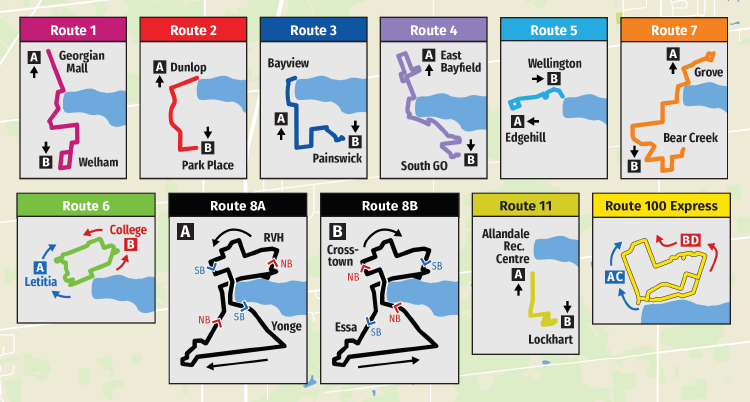 An update to my Barrie Transit map - Charles Marttinen